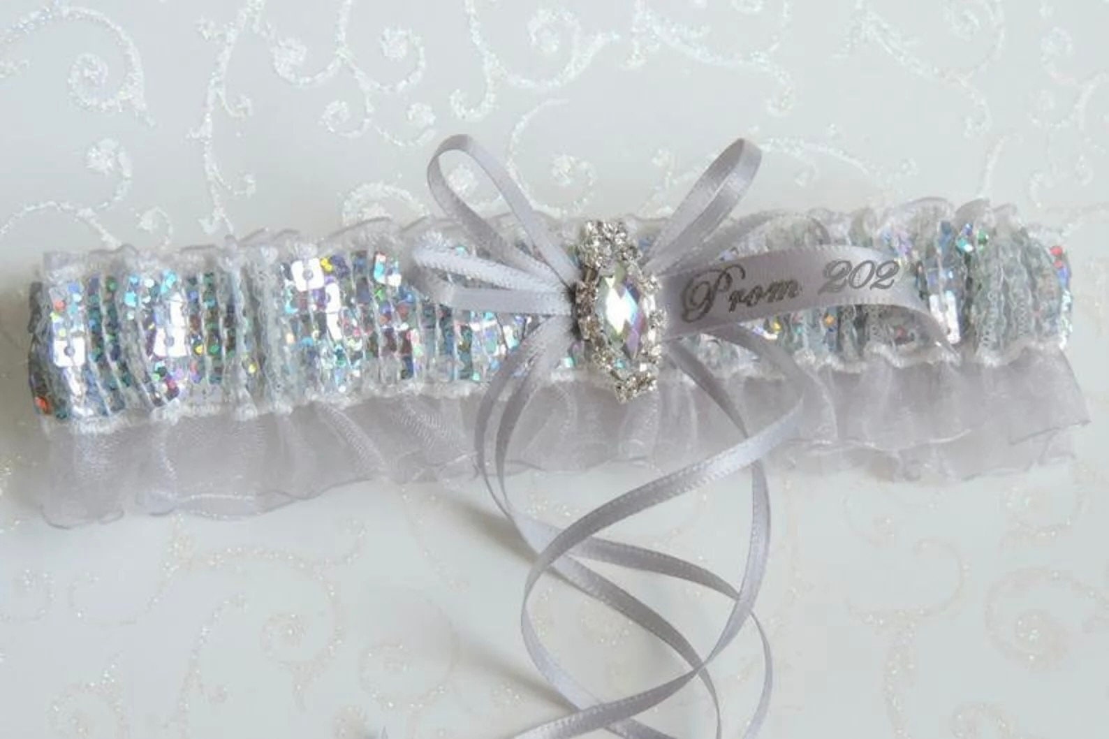 Silver Prom Gartersilver Garters Sequin Prom Garter Wedding - Etsy