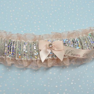Nude Sequin Prom Garter Custom Colors Prom Garter Prom - Etsy