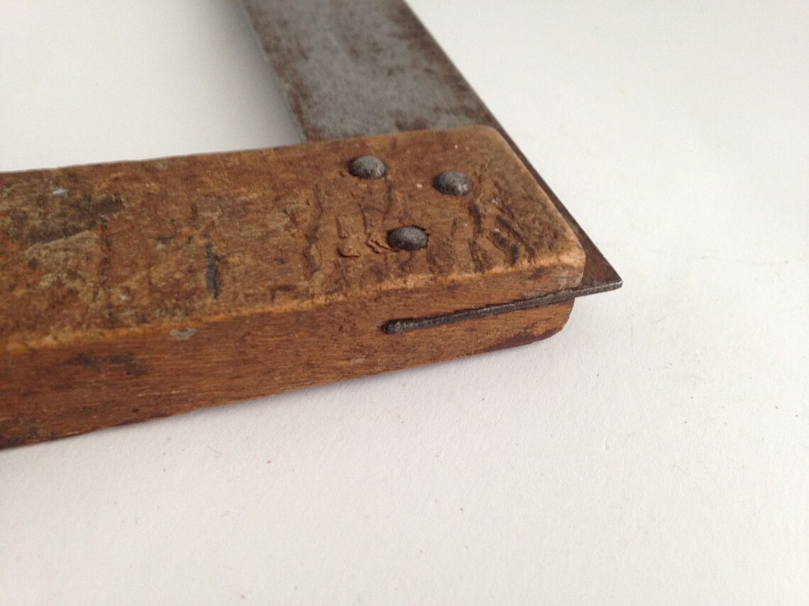 Rustic Wood Handle Carpenter Square, Vintage Tool, Man Cave Decor, Shop ...