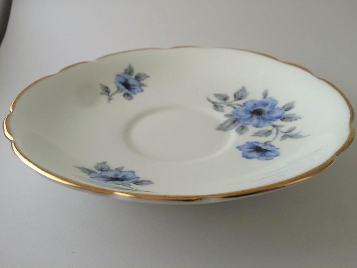 Regency Blue Flower Bone China Teacup and Saucer - Etsy