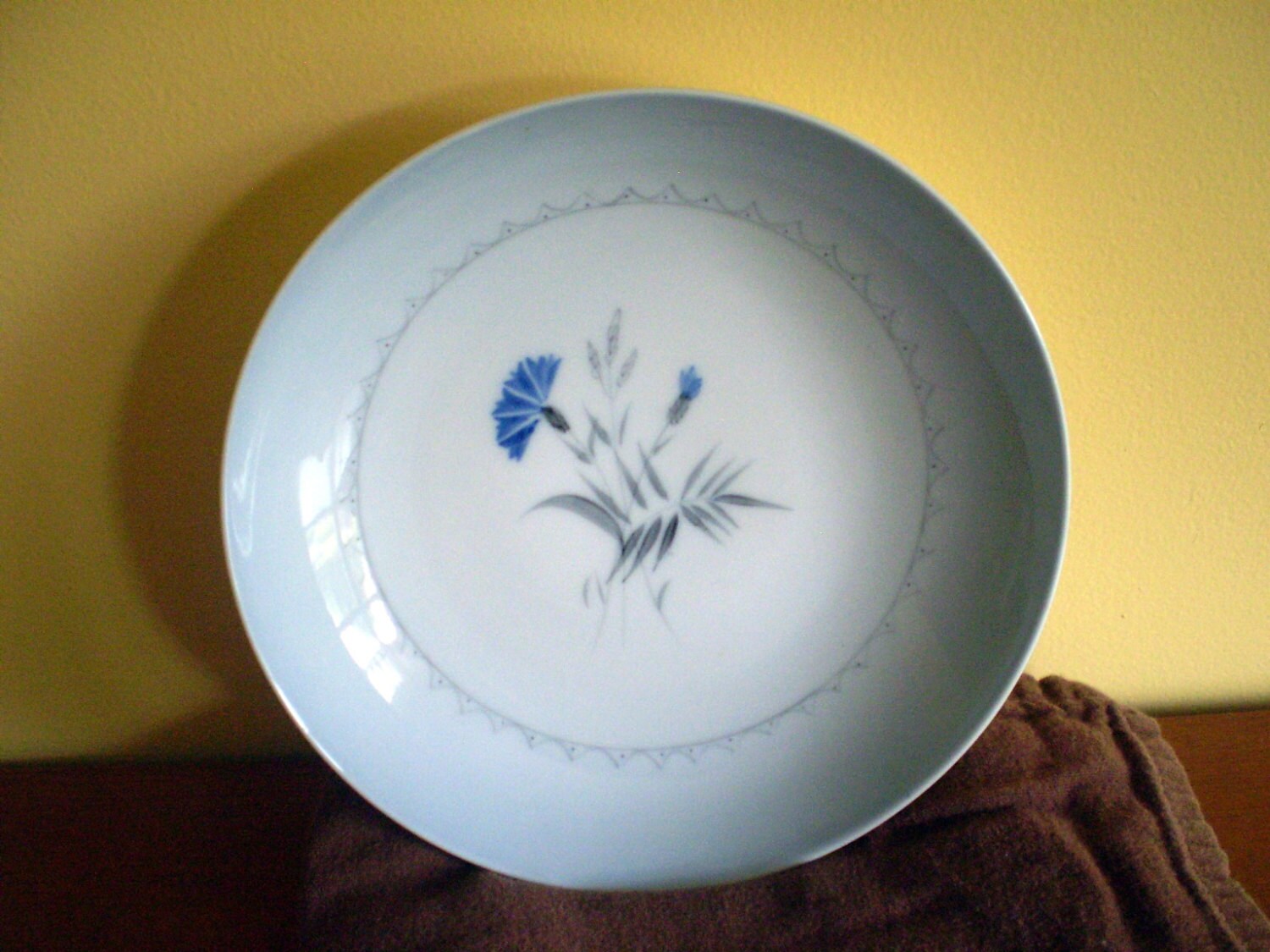 Thistle Flower Plate With High Sides 6 Inch Plate With Blue - Etsy