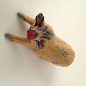 Primitive Wood Pig Figurine With Painted Details - Etsy