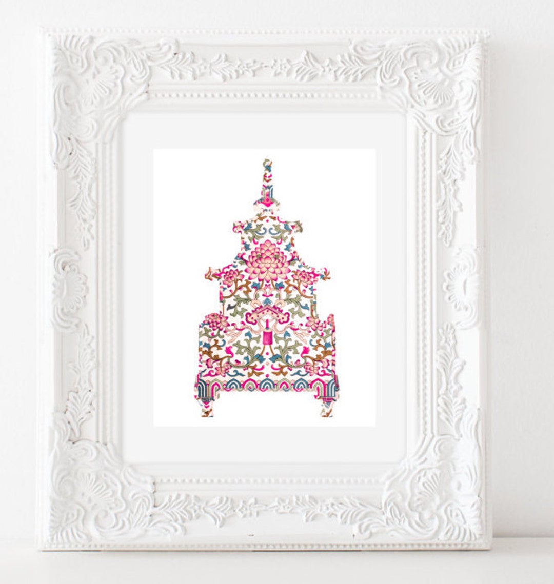 Pink Pagoda Chinoiserie - Printable Art Print to Print Yourself ...