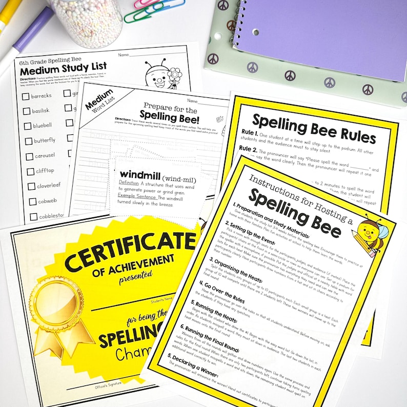6th Grade Spelling Bee | Instructions to Host a Class or School ...