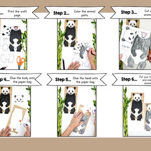 Panda Paper Bag Puppet Craft Kit | Eco-friendly Printable Template ...