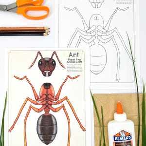 DIY Printable ANT Paper Bag Puppet Craft | Insect Template PDF | Fun ...