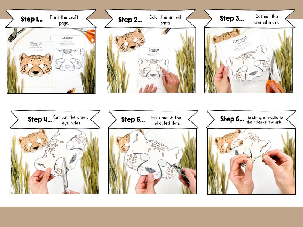 Printable Cheetah Face Mask | Creative Paper Craft Template | Animal ...