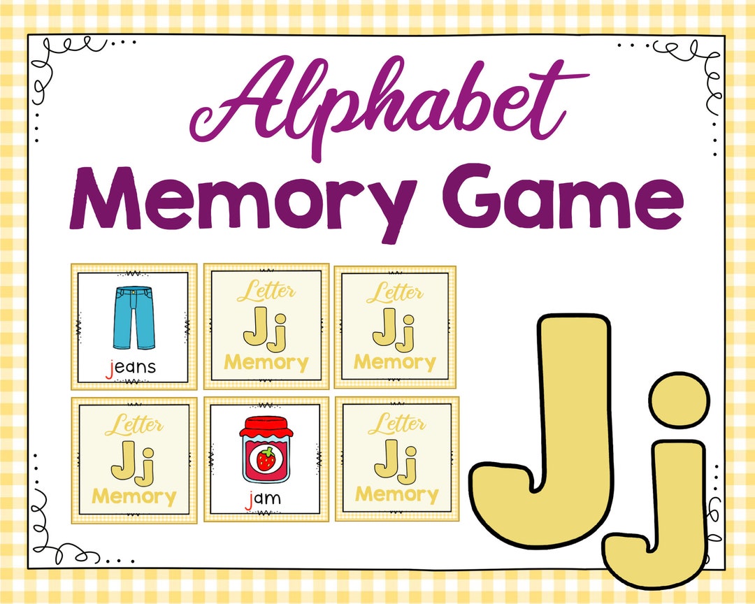 Letter J Memory Game - Etsy