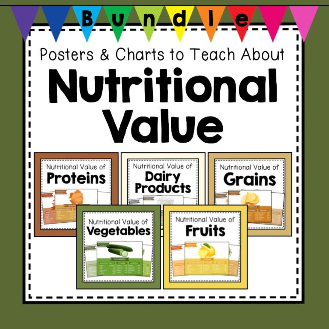 MEGA Nutritional Facts Bundle 100+ Nutrition Value Charts Printable ...