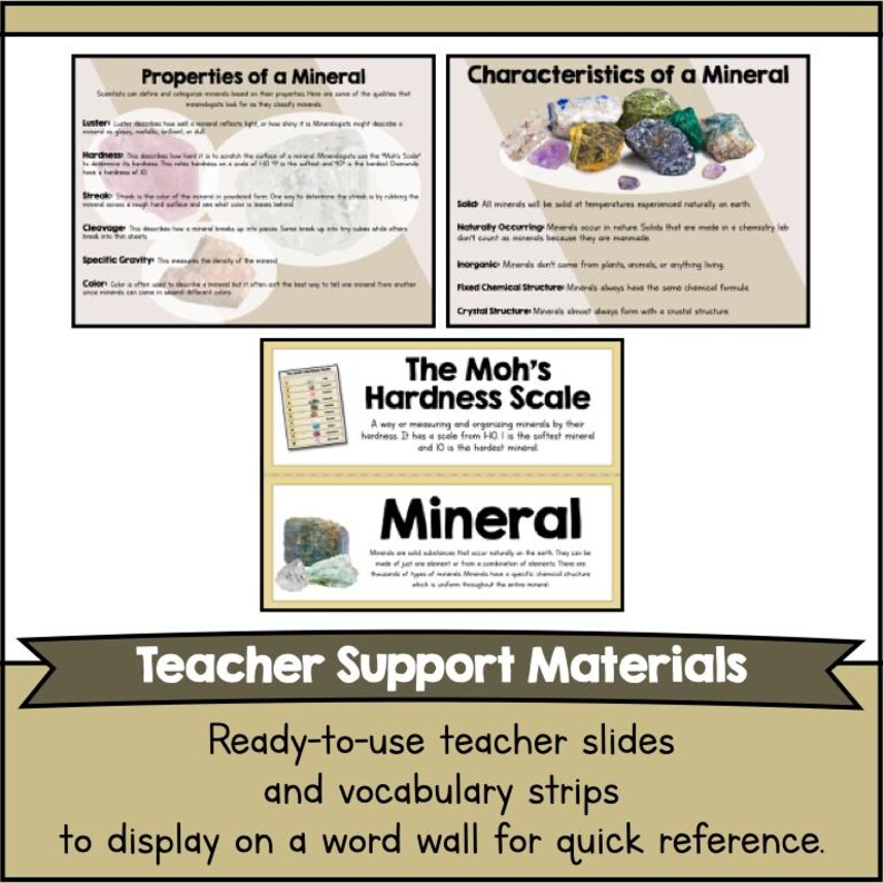 Mohs Hardness Scale Printable, Geology Paper Craft Activity PDF, Hands ...
