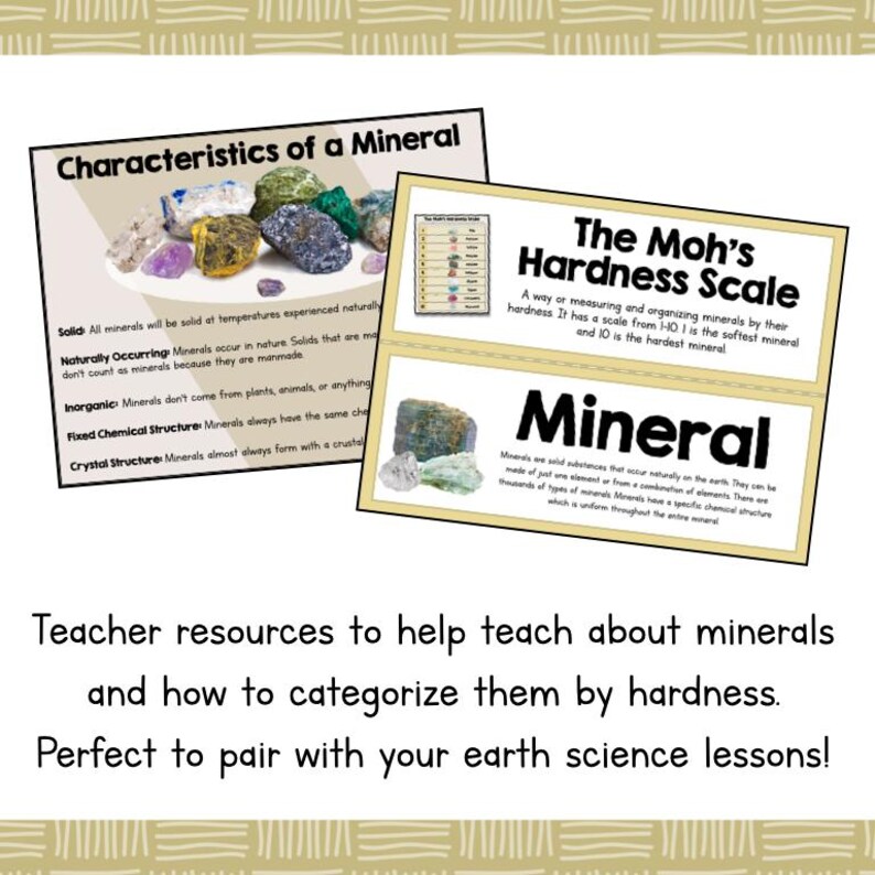 Mohs Hardness Scale Printable, Geology Paper Craft Activity PDF, Hands ...