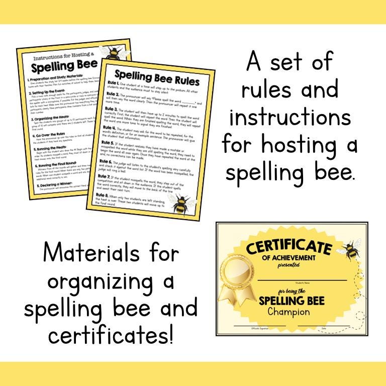 8th GRADE SPELLING Bee Word List PDF – Everything You Need to Host a ...