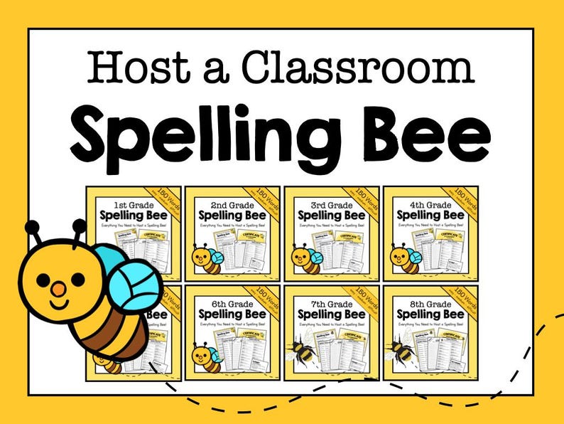 BUNDLE | Classroom Spelling Bee by Grade | Host a Class or School ...