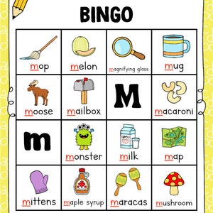 Letter M Bingo Game - Etsy