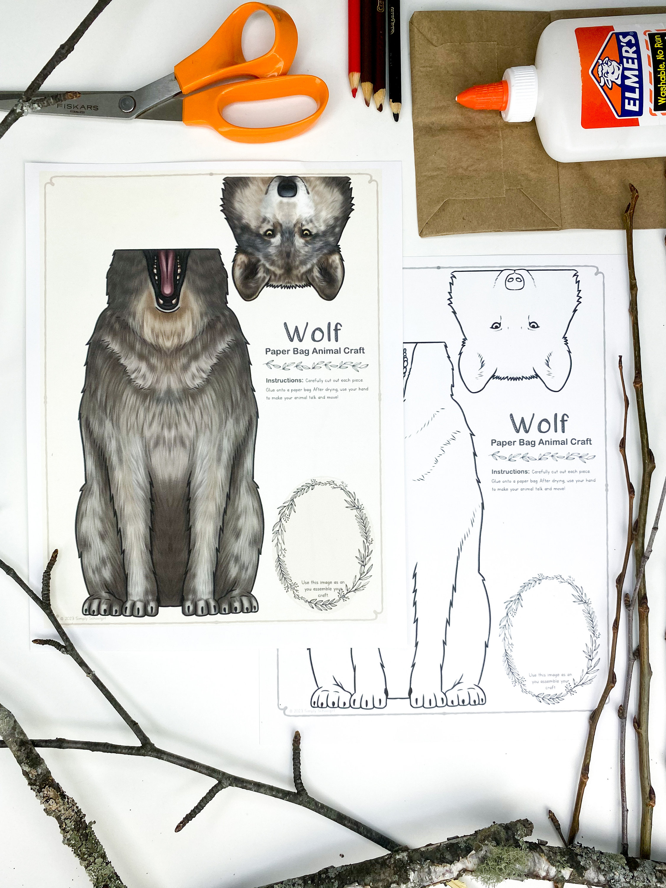 Printable Wolf Puppet Template | Fun Craft Activity for Kids Art ...