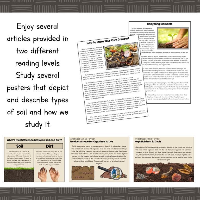 Soil Unit Study Printable • Earth Science Worksheets, Posters ...