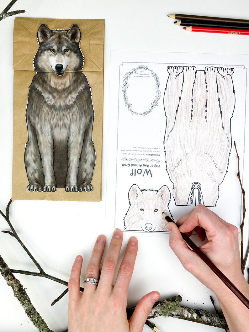 Printable Wolf Puppet Template | Fun Craft Activity for Kids Art ...