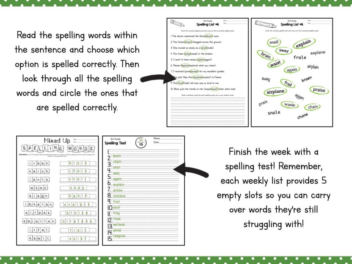3rd Grade Spelling Curriculum | Complete Full-year Printable Spelling ...