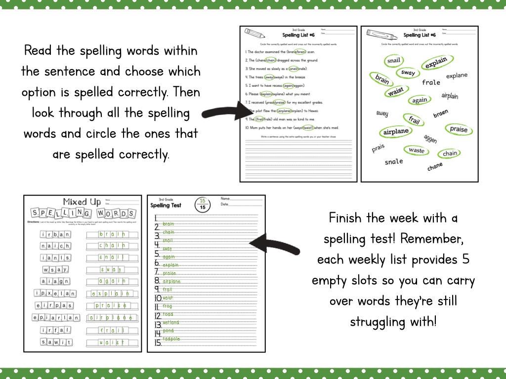 3rd Grade Spelling Curriculum | Complete Full-year Printable Spelling ...
