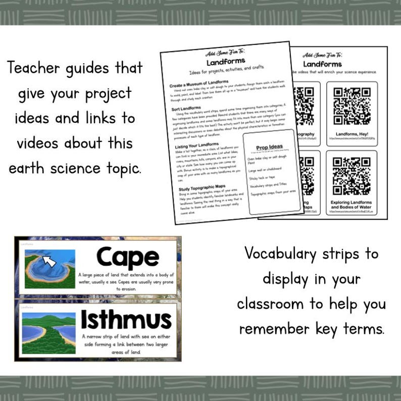 Landforms and Topography Unit Study Printable Earth Science Worksheets ...