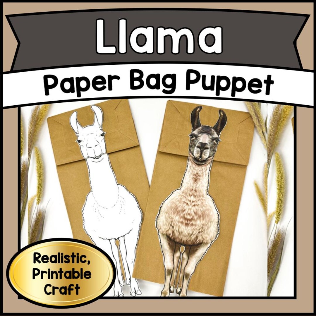 Printable Llama Paper Bag Puppet | DIY Craft Template PDF | Fun Kids ...