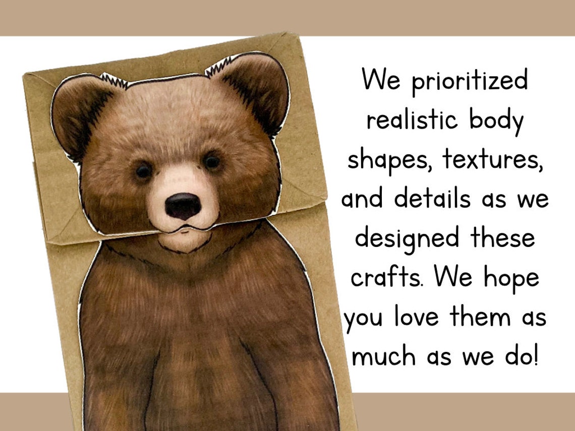 DIY Bear Puppet Printable | Fun Paper Bag Craft Template | Easy Puppet ...