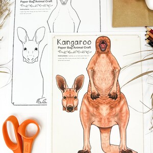 DIY Kangaroo Puppet Printable | Fun Paper Bag Craft Template | Easy ...