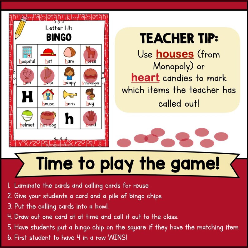 Letter H BINGO GAME Printable PDF - Fun Alphabet Bingo for Preschool ...