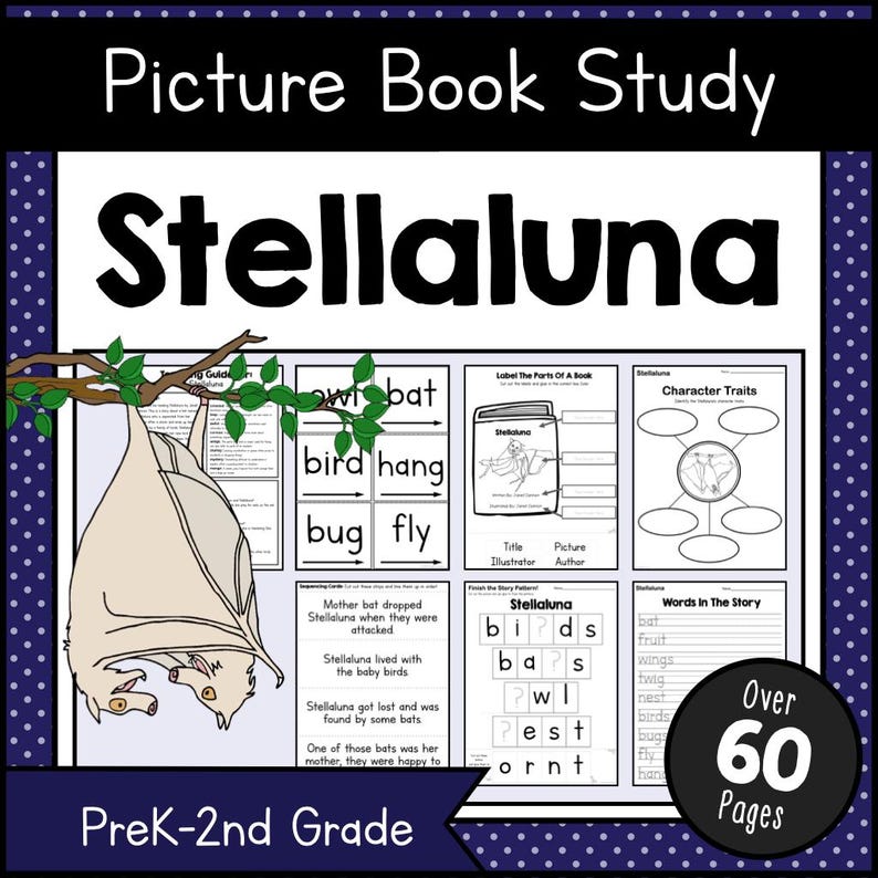 Stellaluna Picture Book Study Companion PDF | Printable Preschool Book ...