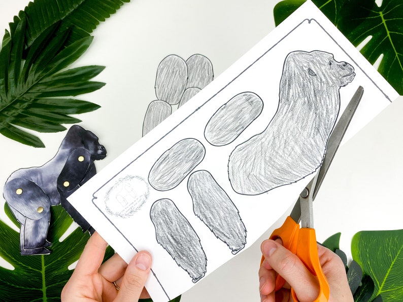 Articulated Gorilla Craft Template Printable Educational Activity ...