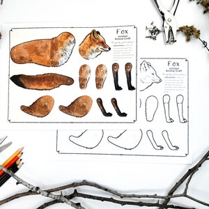 Printable ARTICULATED Fox Puppet Craft Template Kit | DIY Woodland ...