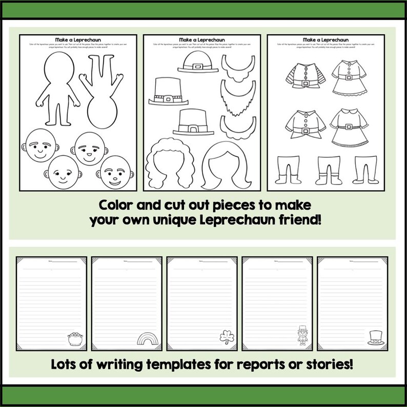 NO PREP St Patricks Day Craft Printable, March Writing and Crafting ...