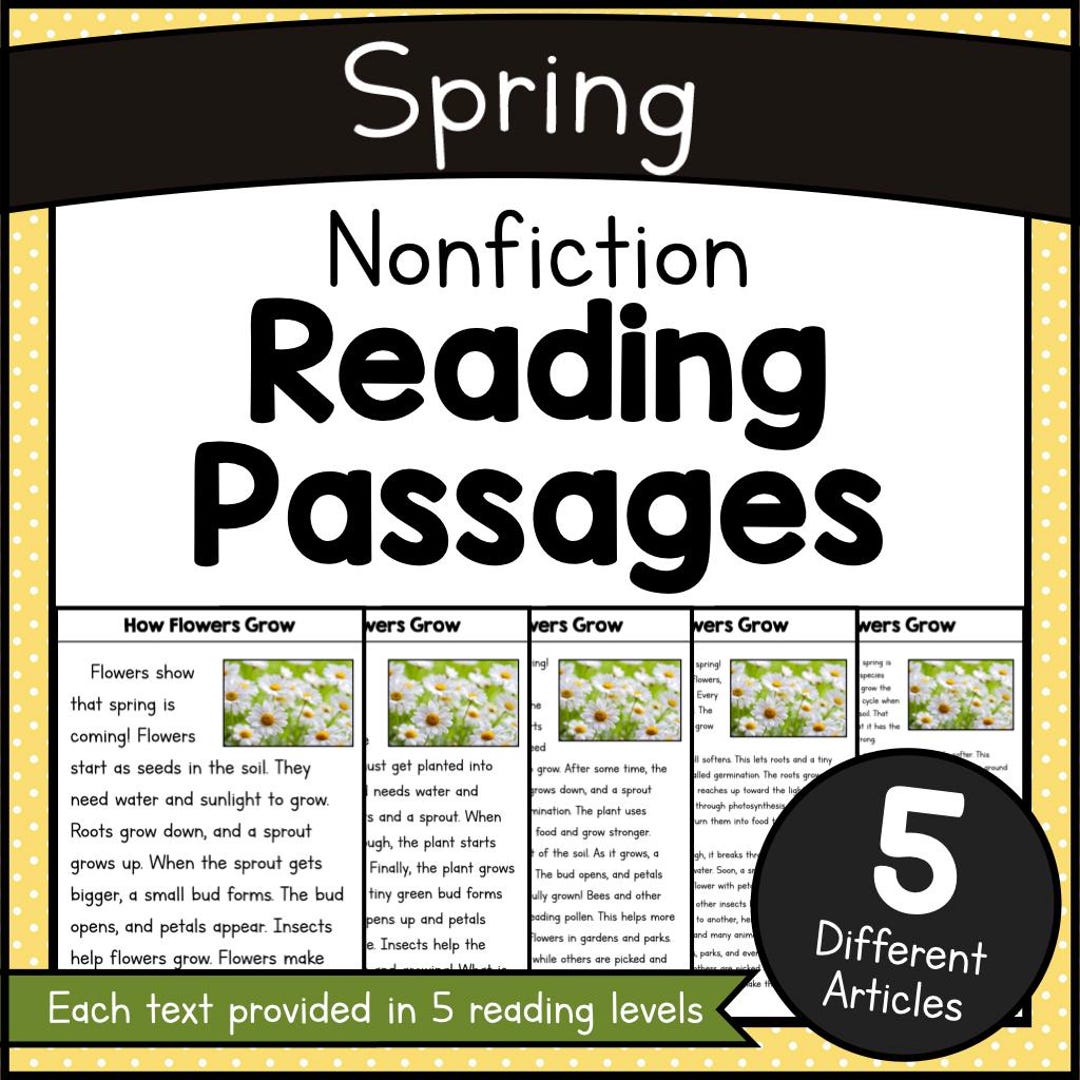 Spring Reading Passages & Reports – 5 Differentiated Nonfiction ...