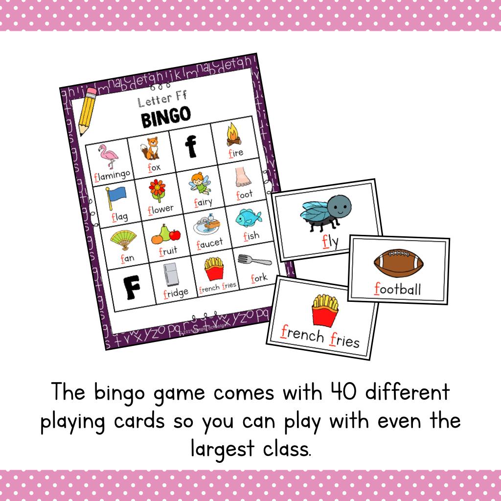 Letter F Bingo Game - Etsy Canada