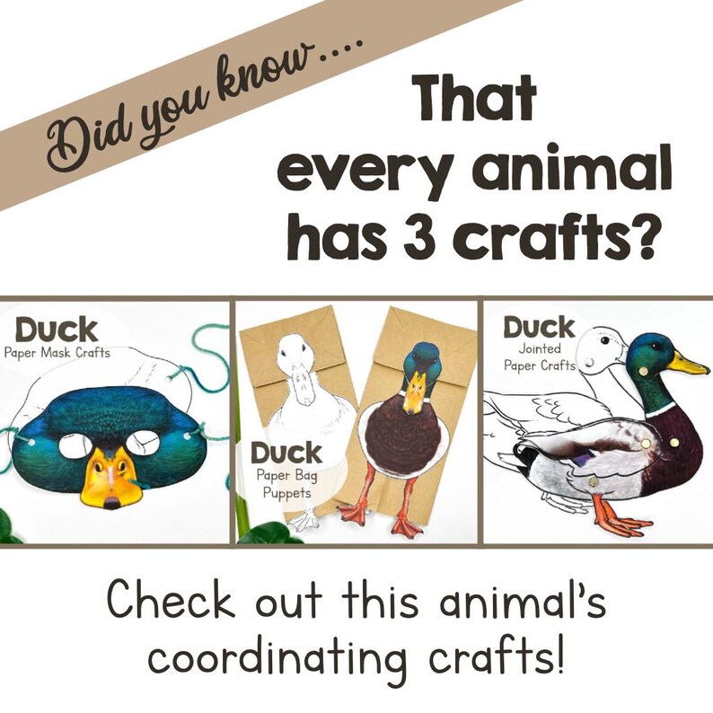 DIY Duck Puppet Printable | Fun Paper Bag Craft Template | Easy Puppet ...