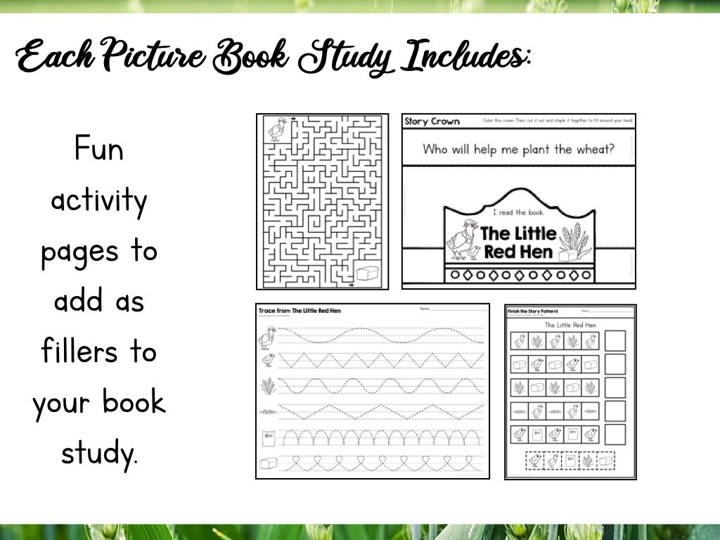 The Little Red Hen- Picture Book Study Companion - Etsy