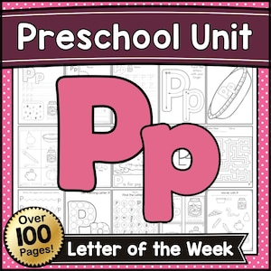 Letter P PRESCHOOL ALPHABET Packet and Letter of the Week Activities ...