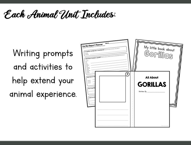 All About Gorillas- Animal Science Unit - Etsy