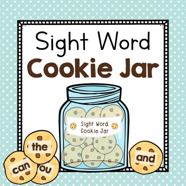 Dolch Sight Word Cookie Jar Activity • Printable Sight Word Game for ...