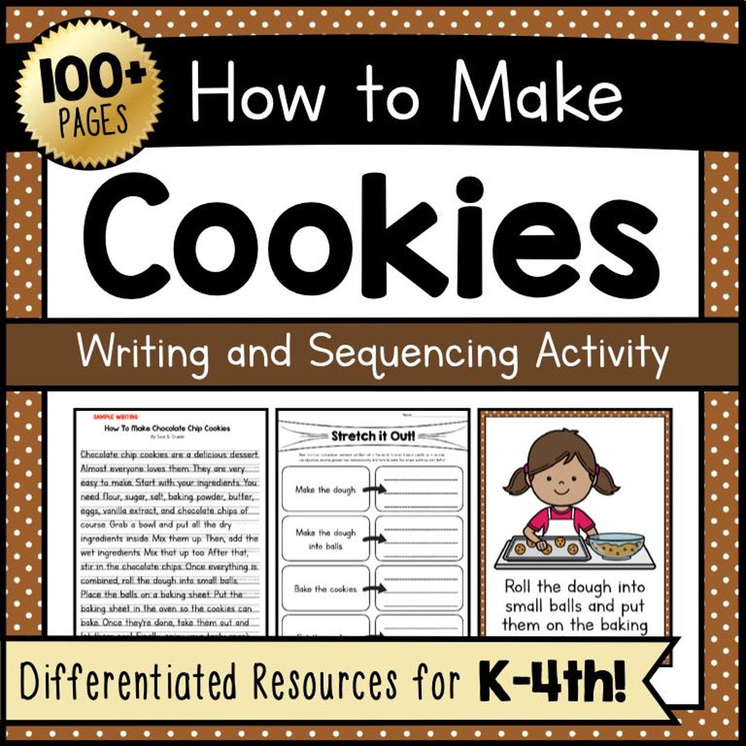 How to Make Cookies, Procedural Paragraph Writing Worksheets, K-4th ...