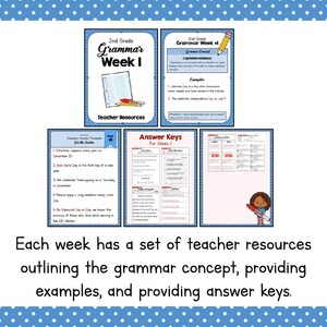 Complete 2ND GRADE GRAMMAR Curriculum Printable - 30 Weeks of ...