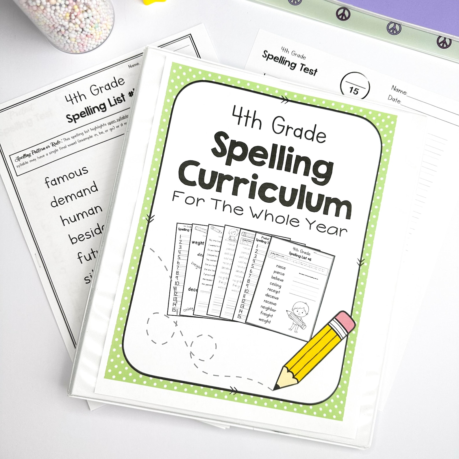 4th GRADE SPELLING Curriculum Printable - 30 Weeks of Printable ...