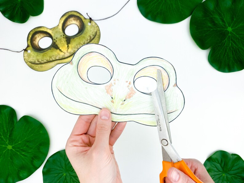 Frog Paper Mask | Animal Printable Paper Craft Template | Eco-friendly ...