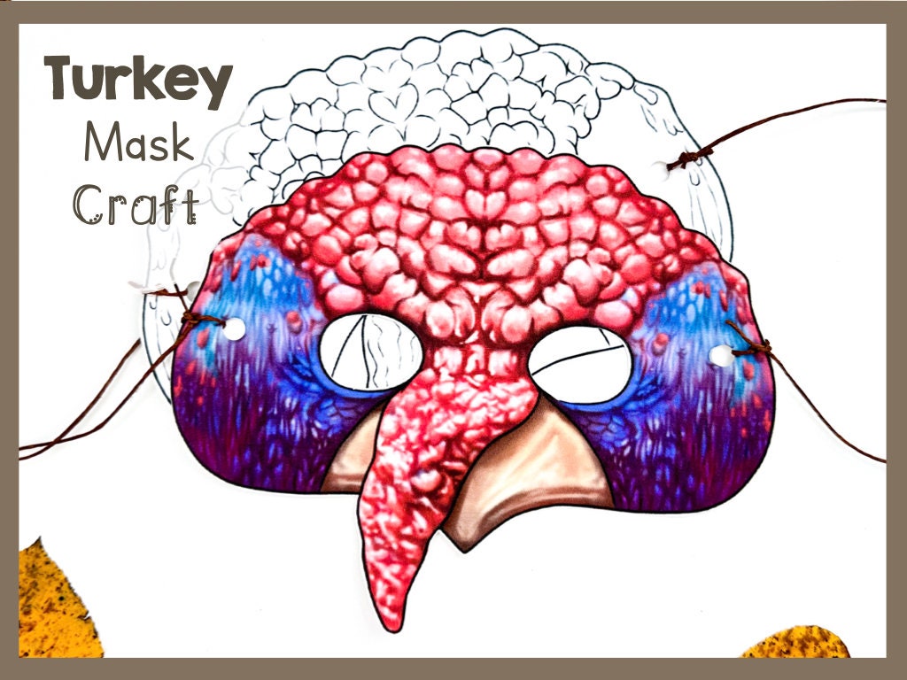 Printable Turkey Craft Mask | Turkey Coloring Mask Activity | Paper Diy ...