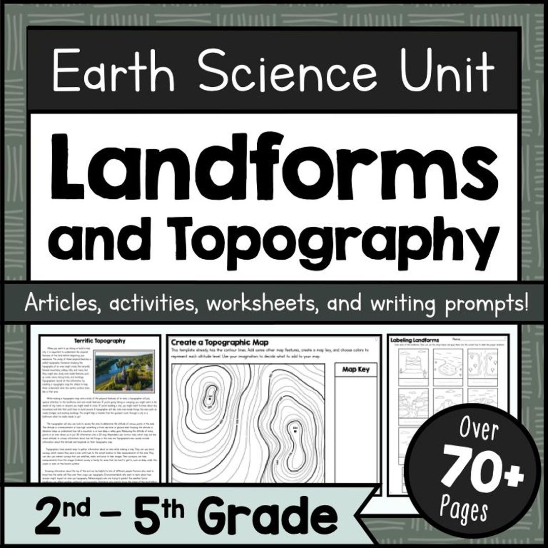 Landforms and Topography Unit Study Printable Earth Science Worksheets ...