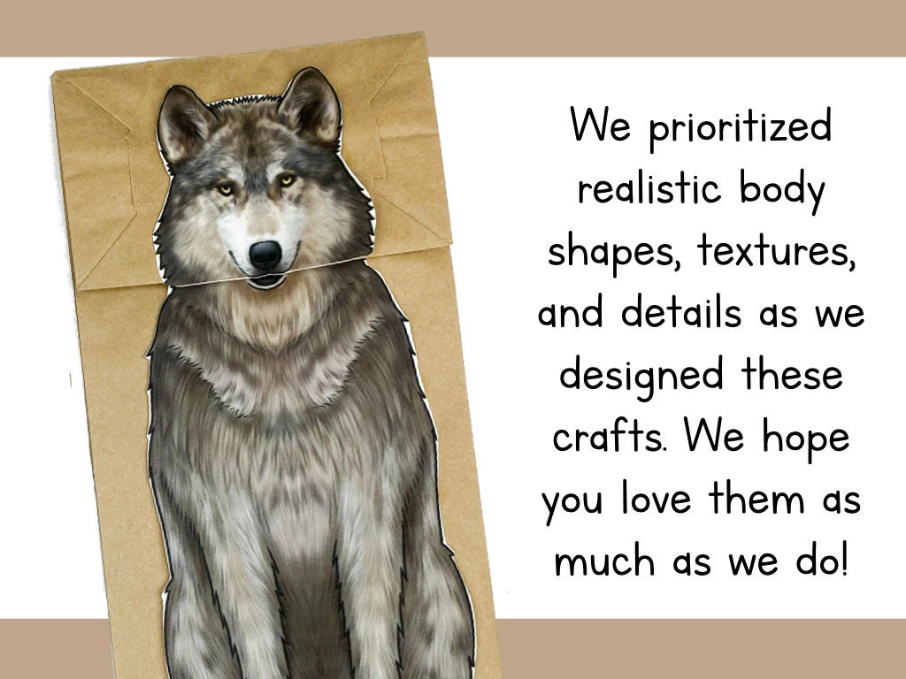 Printable Wolf Puppet Template | Fun Craft Activity for Kids Art ...