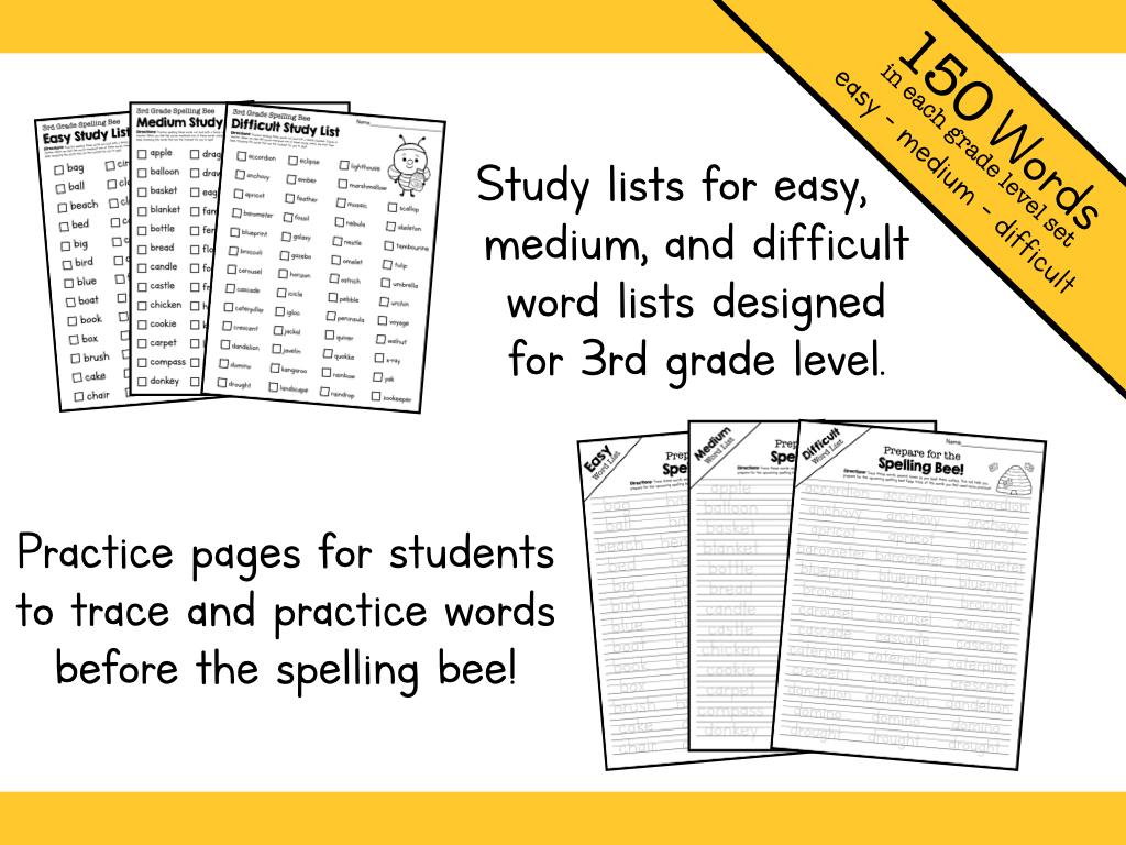 BUNDLE | Classroom Spelling Bee by Grade | Host a Class or School ...