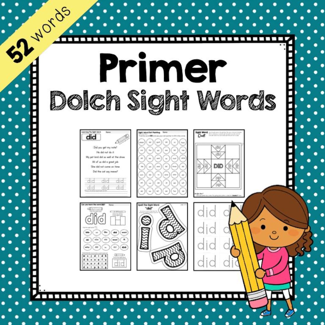 Primer Dolch Sight Word Activities & Worksheets - Etsy UK