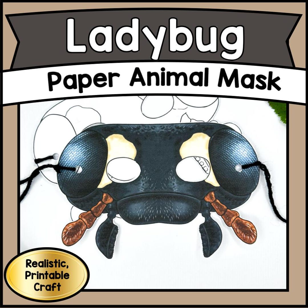 PRINTABLE Ladybug Mask Craft Template | DIY Animal Face PDF | Paper ...