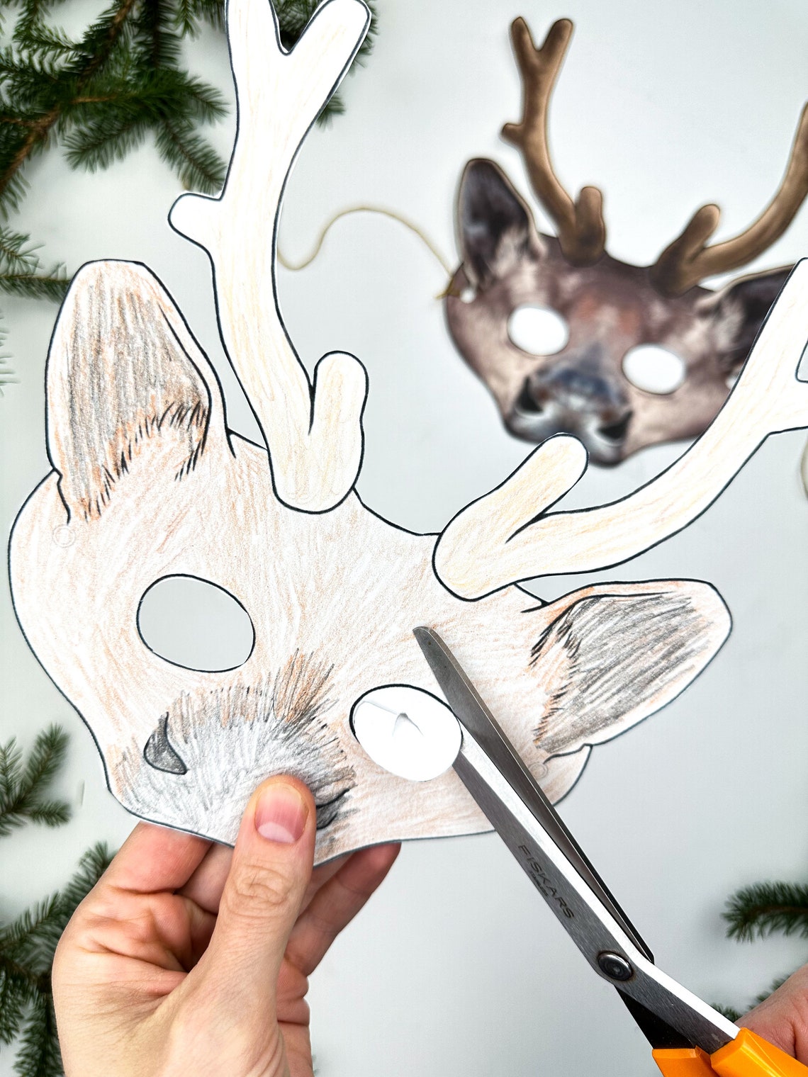 Printable Reindeer Craft Mask | Animal Paper Template | Easy to Make ...